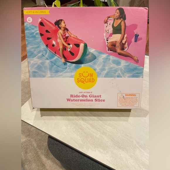 Swim | Nwt Sun Squad Inflatable Ride On Giant Watermelon Slide Float | Poshmark